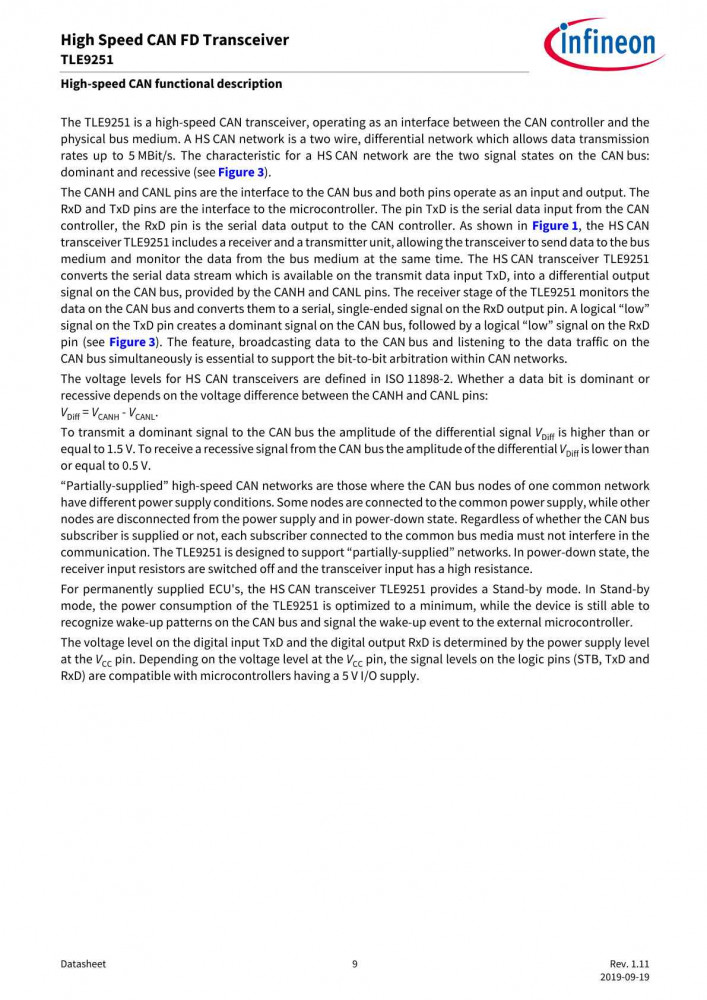 TLE9251 datasheet page 9