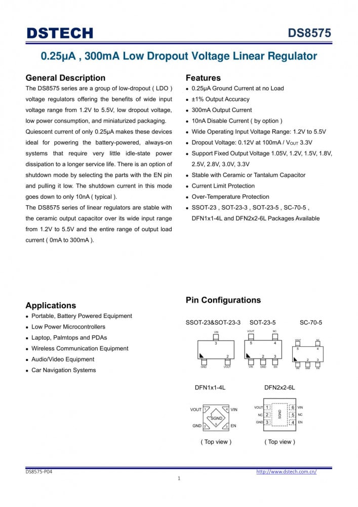 DS8575 datasheet page 1