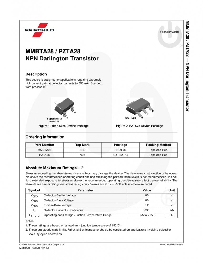 PZTA28 datasheet page 2