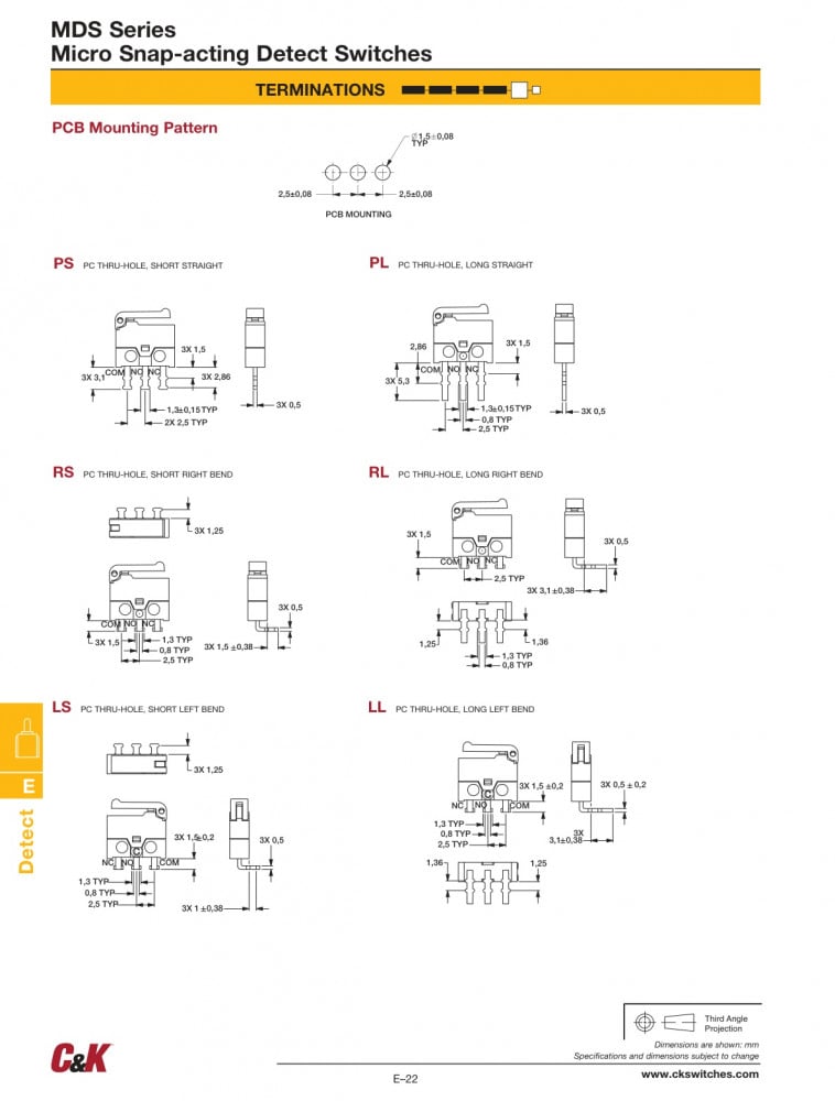 C&K MDS series datasheet page 3