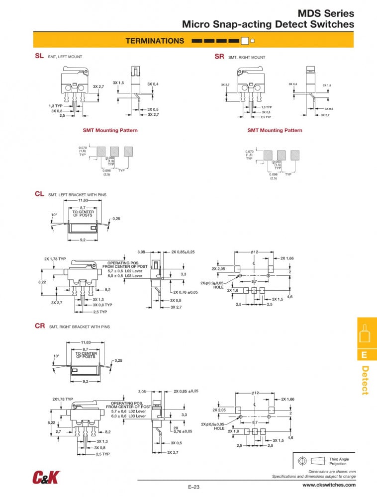 C&K MDS series datasheet page 4