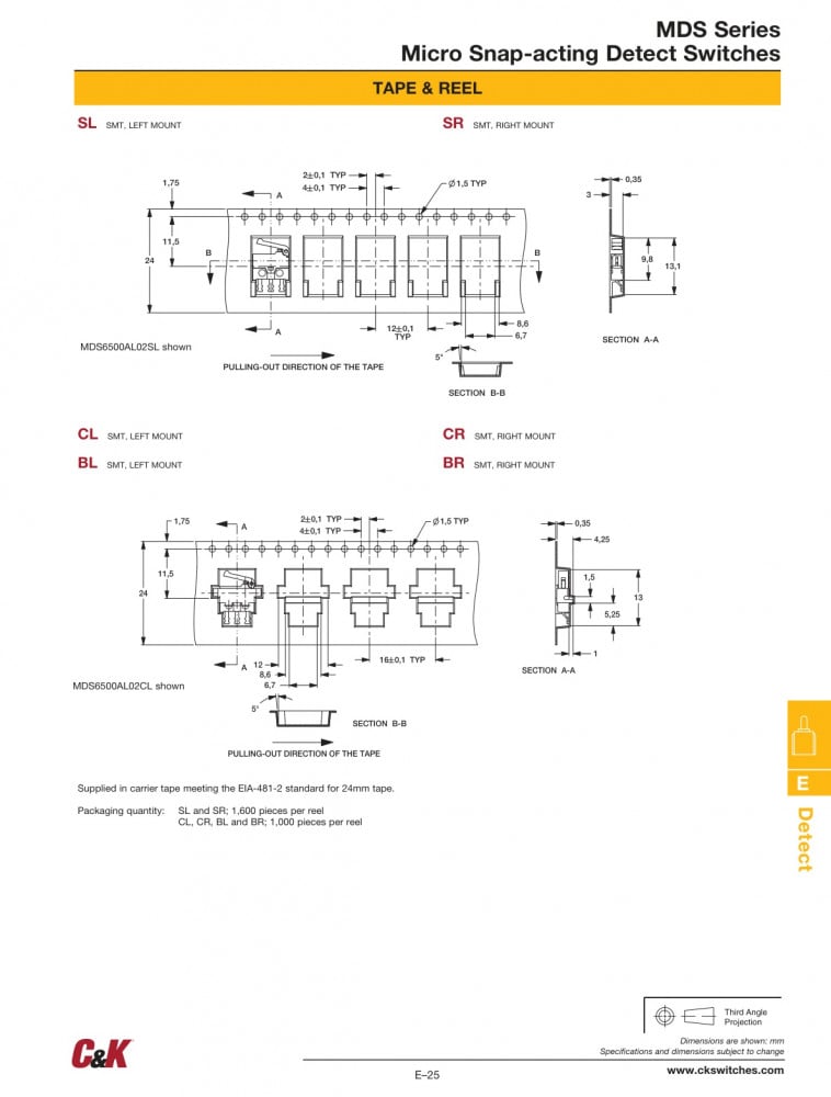 C&K MDS series datasheet page 6