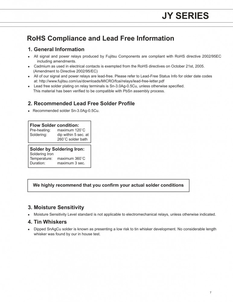 FUJITSU JY Series datasheet page 7
