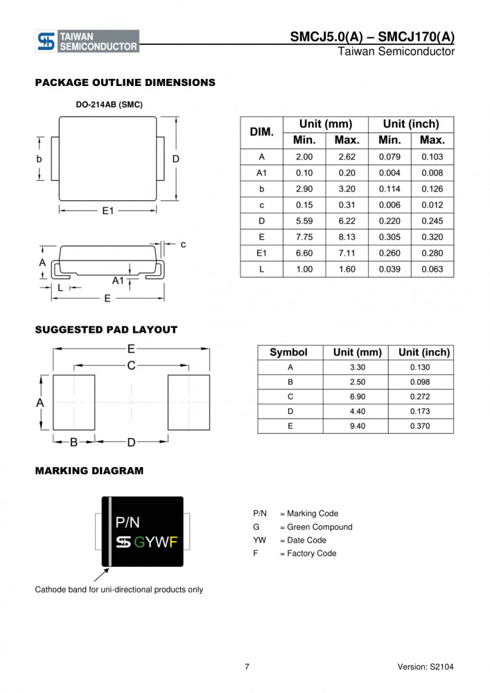SMCJ130C product document page 7