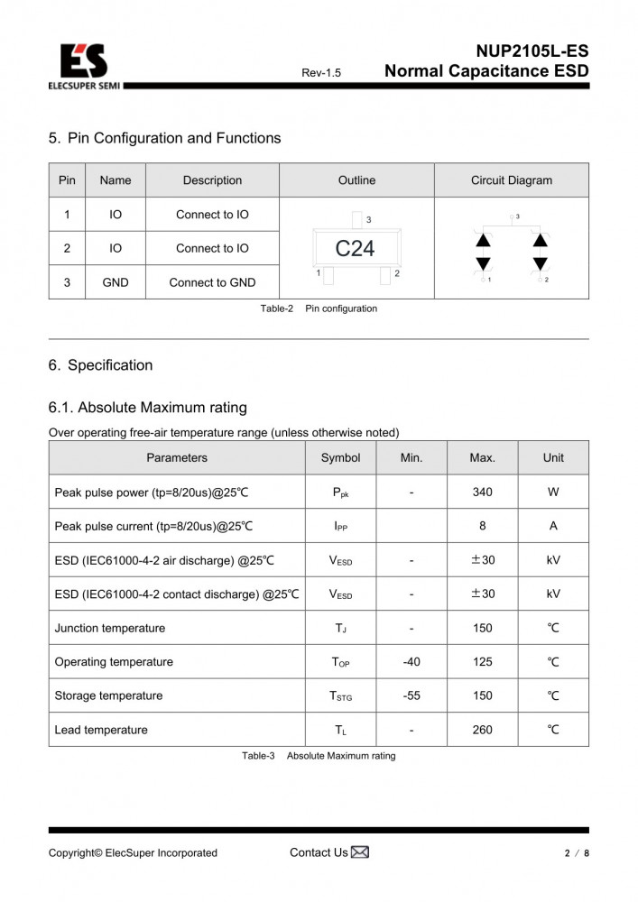 NUP2105L-ES datasheet page 2