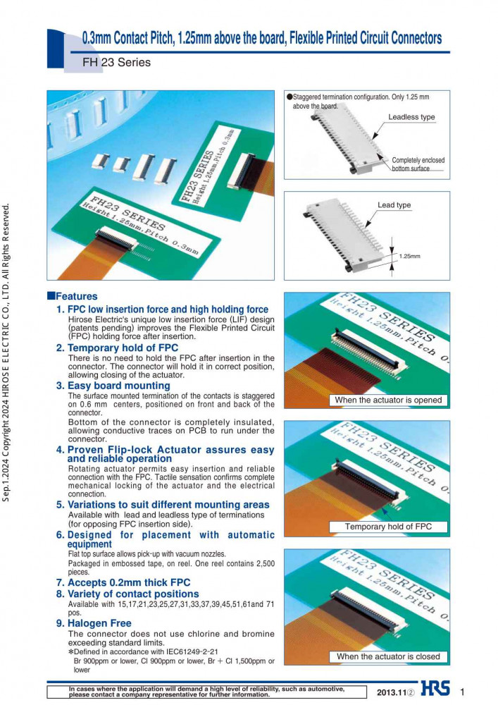 HRS FH23 datasheet page 1