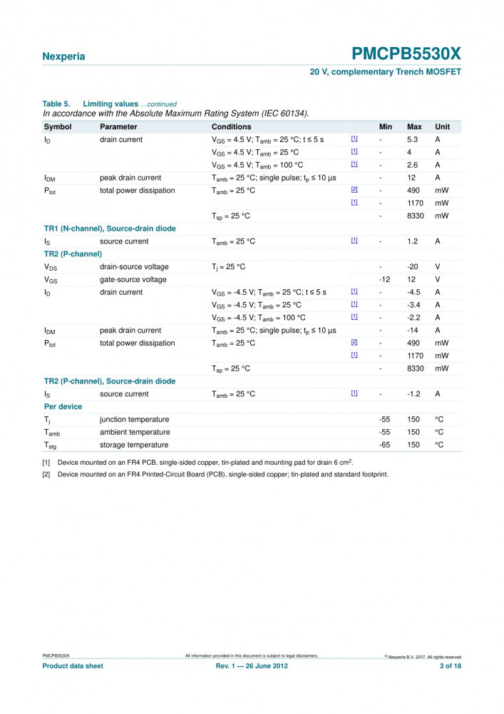 PMCPB5530X datasheet page 3
