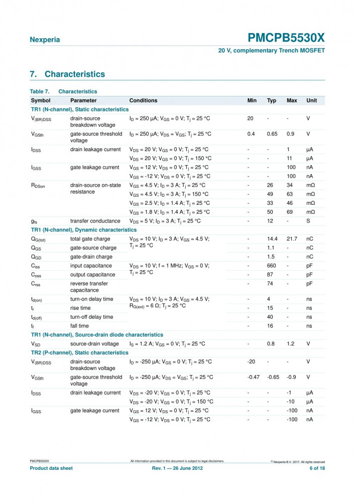 PMCPB5530X datasheet page 6