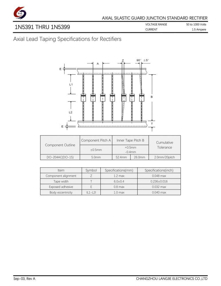 LangJie 1N5399 datasheet page 3