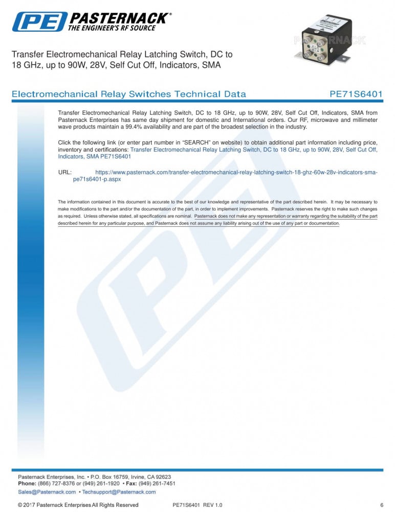 PE71S6401 datasheet page 6