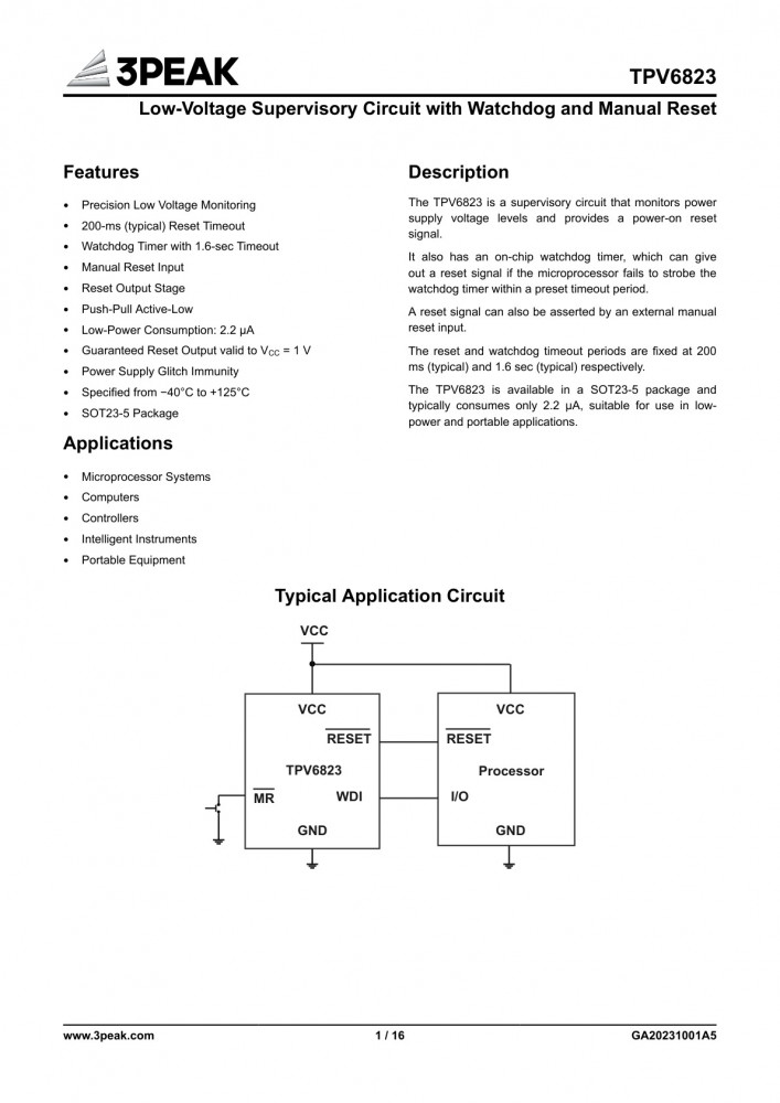TPV6823V-TR datasheet page 1