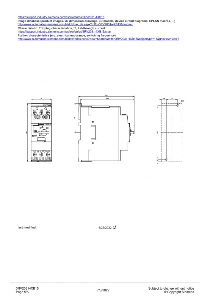 3RV20314XB15 datasheet page 5