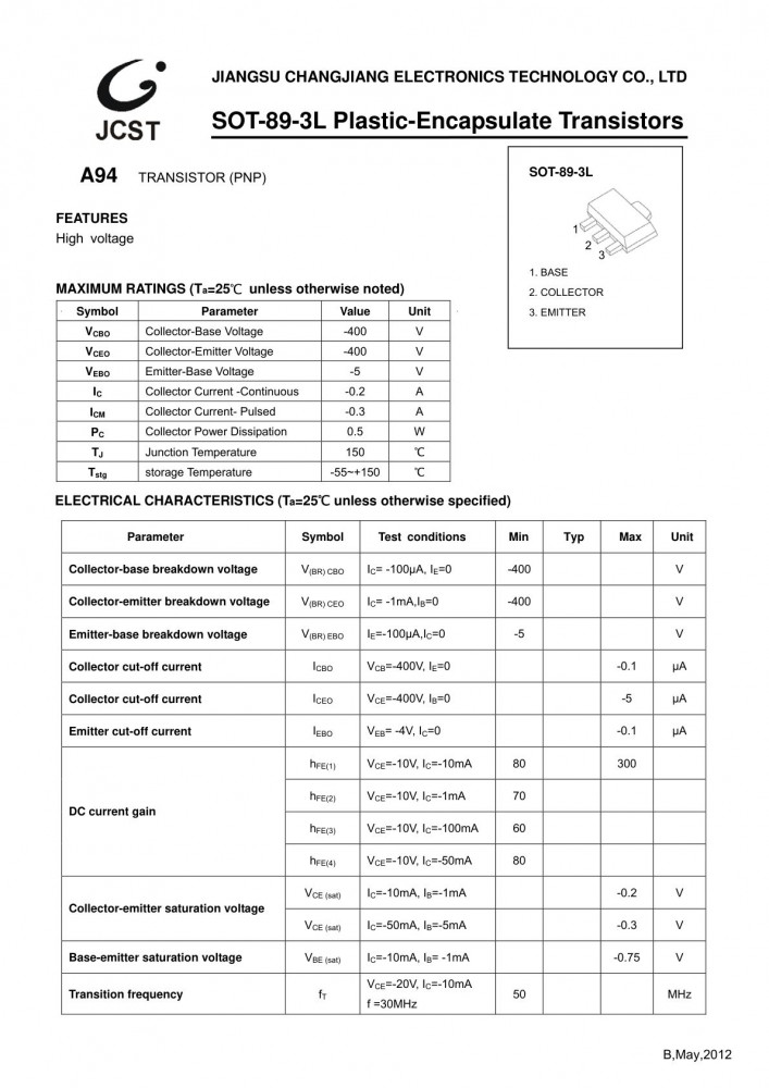 JSCJ A94 datasheet page 1