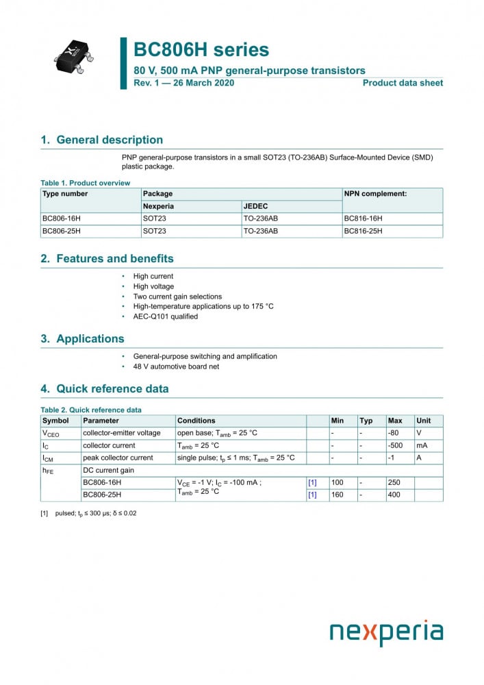 BC806-16HR datasheet page 1