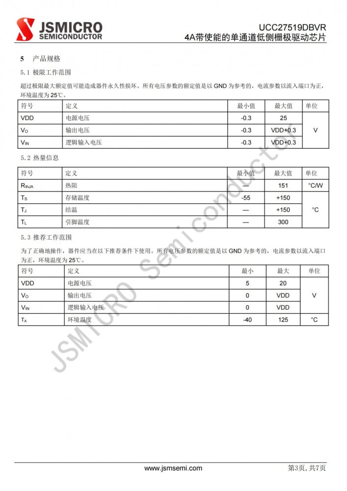 UCC27519DBVR-JSM datasheet page 3