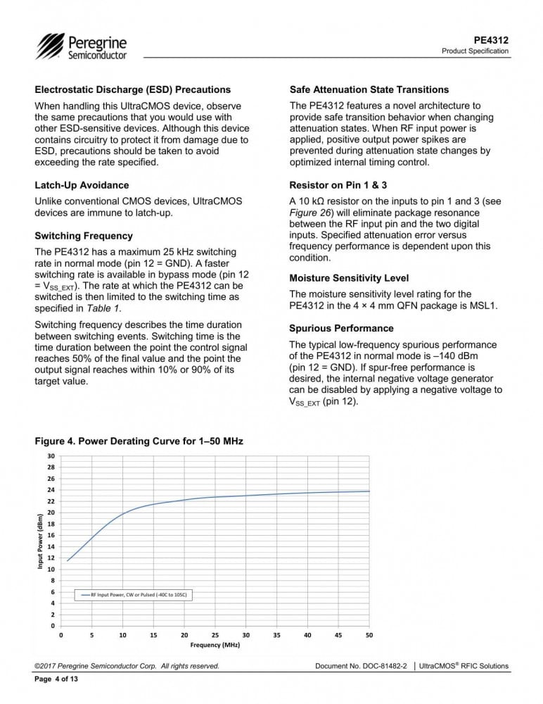 PE4312C-Z technical document page 4