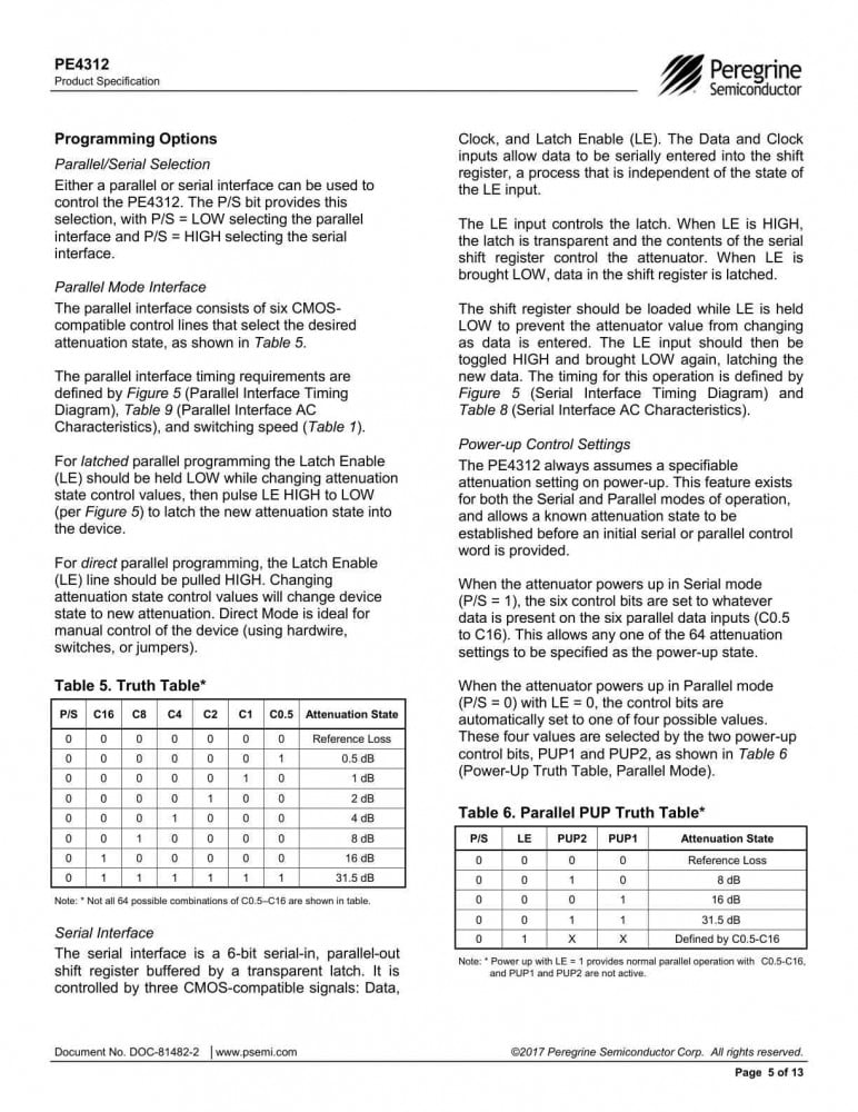 PE4312C-Z technical document page 5