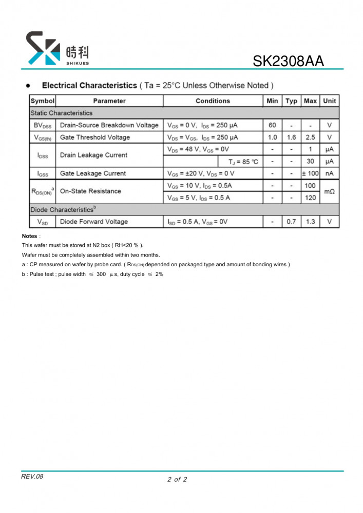 SK2308AA datasheet page 2