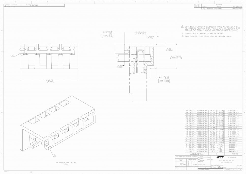 TE Connectivity 643067 drawing preview