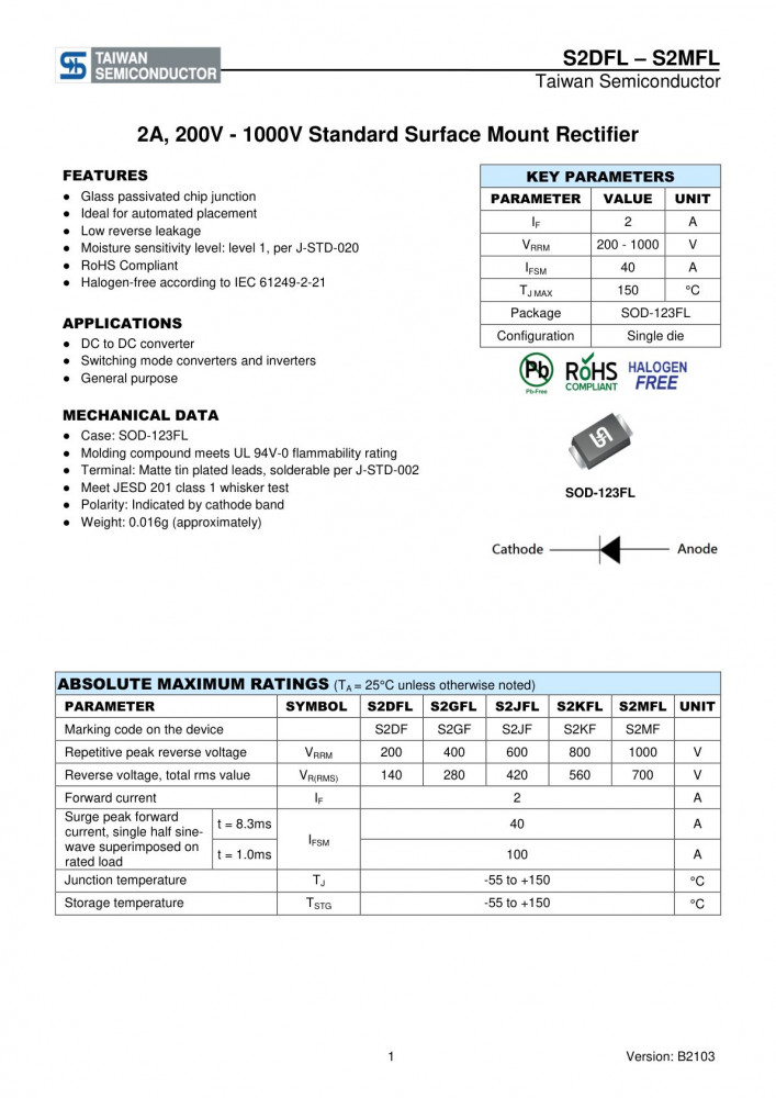 S2JFL datasheet page 1