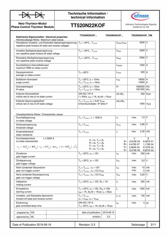 TD520N22KOF technical document page 2
