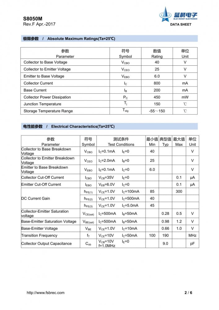 S8050M-D datasheet page 2