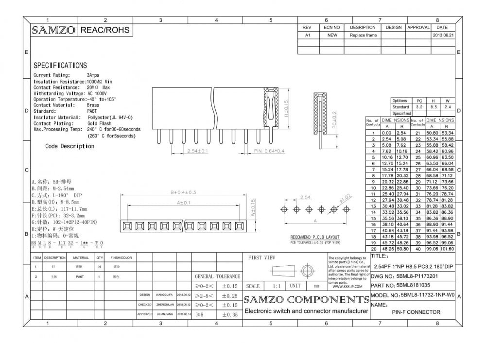 SAMZO 5BML8-11732-106-W0 technical drawing