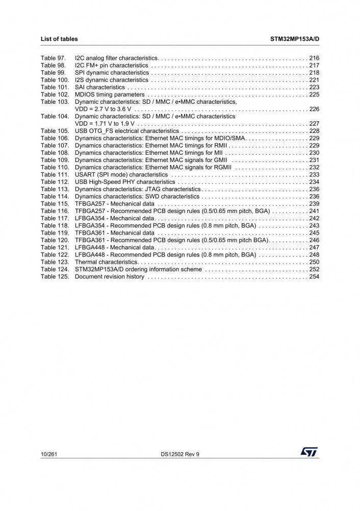 STM32MP153A document preview, page 10