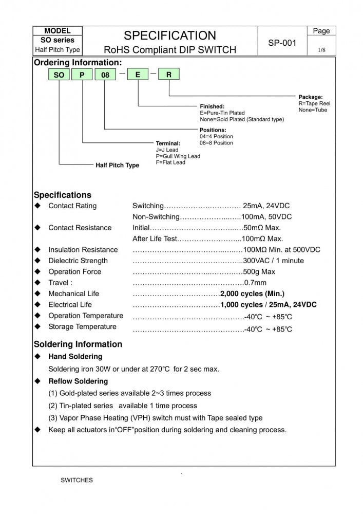 BIWIN SO series datasheet page 1