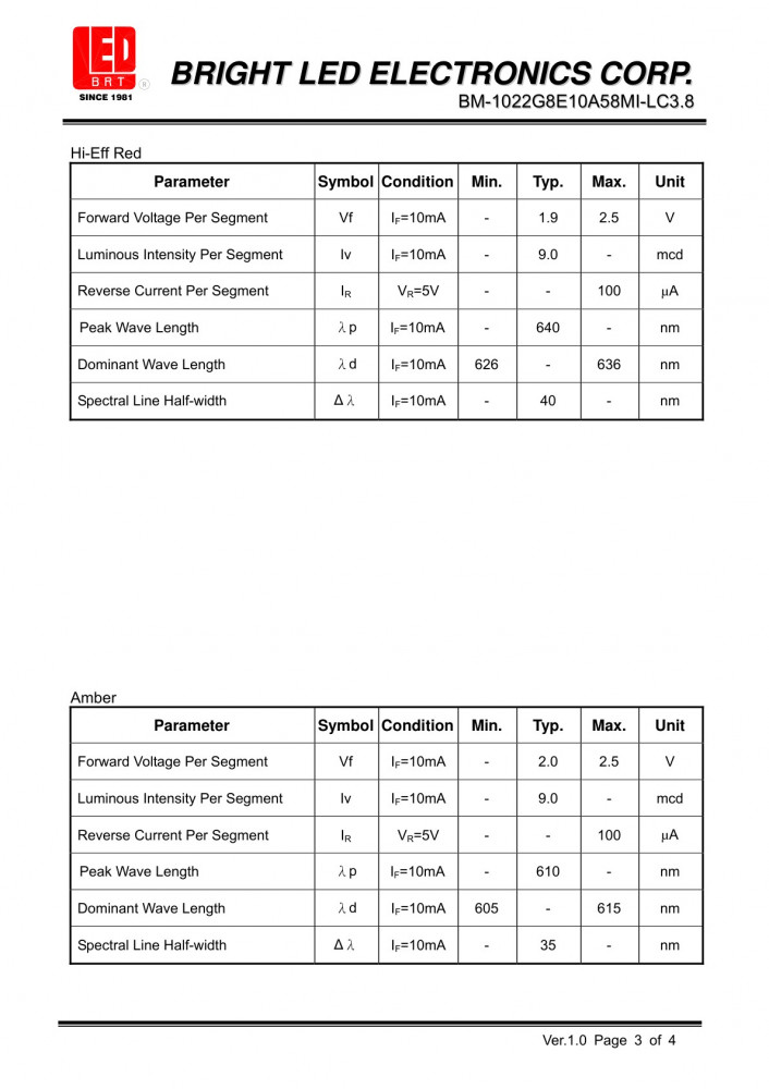 BM-1022G8E10A58MI-LC3.8 datasheet page 3
