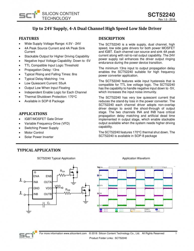 SCT52240STDR datasheet page 1