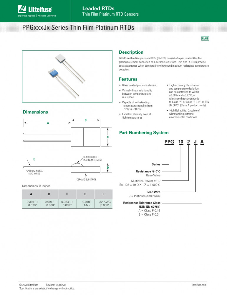 PPG501JA technical document page 1