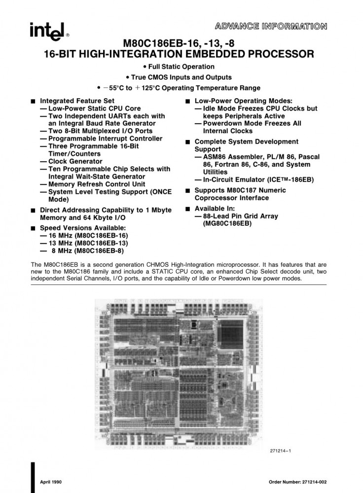 TN80C186EB-16 technical document page 2