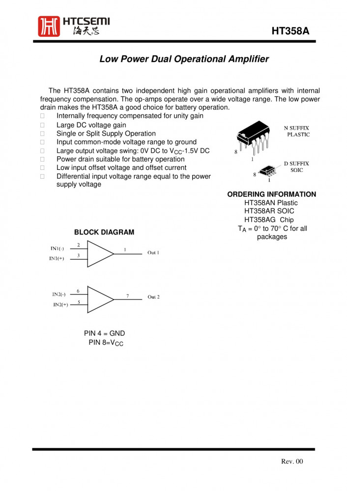 HT358ARZ datasheet page 1