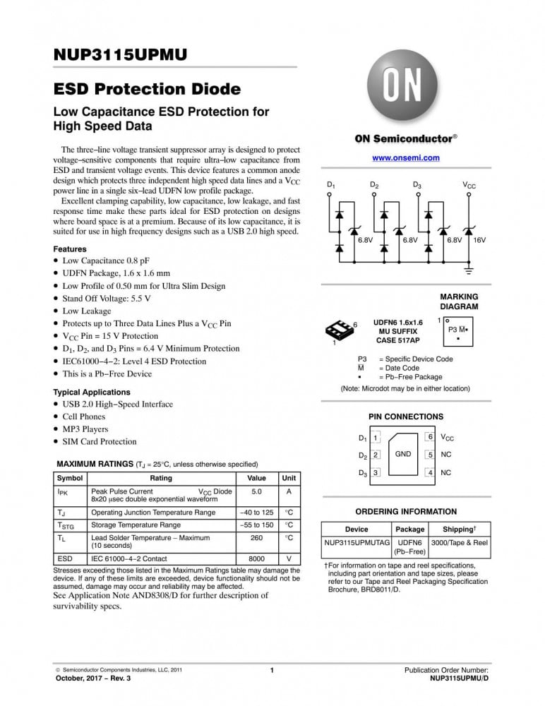 NUP3115UPMUTAG datasheet page 1
