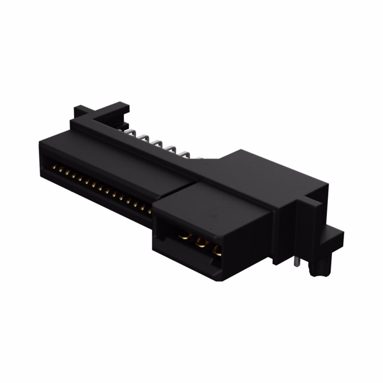 EXTreme LPHPower Receptacle Header, Right-Angle, 2 Power Contacts, 32 Signal Contacts, Select Gold (Au) Plating, for 1.57mm Thick PC Board, with Press-fit Plastic Pegs for sale
