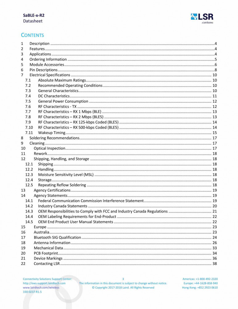 SaBLE-x-R2 datasheet page 3