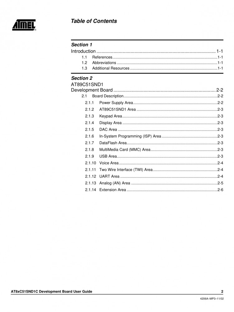 AT89DVK-04 documentation page 2