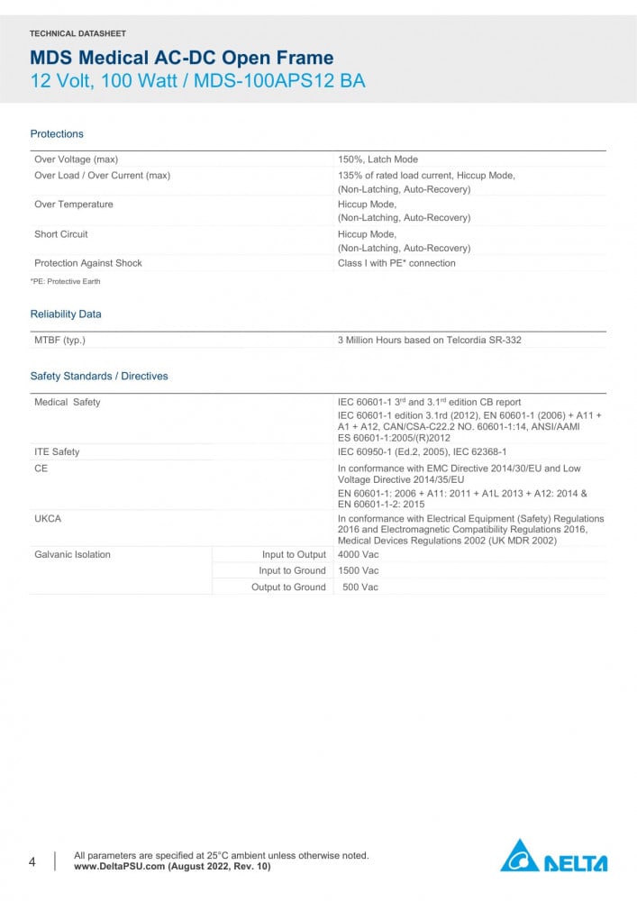 MDS-100APS12 BA datasheet page 4