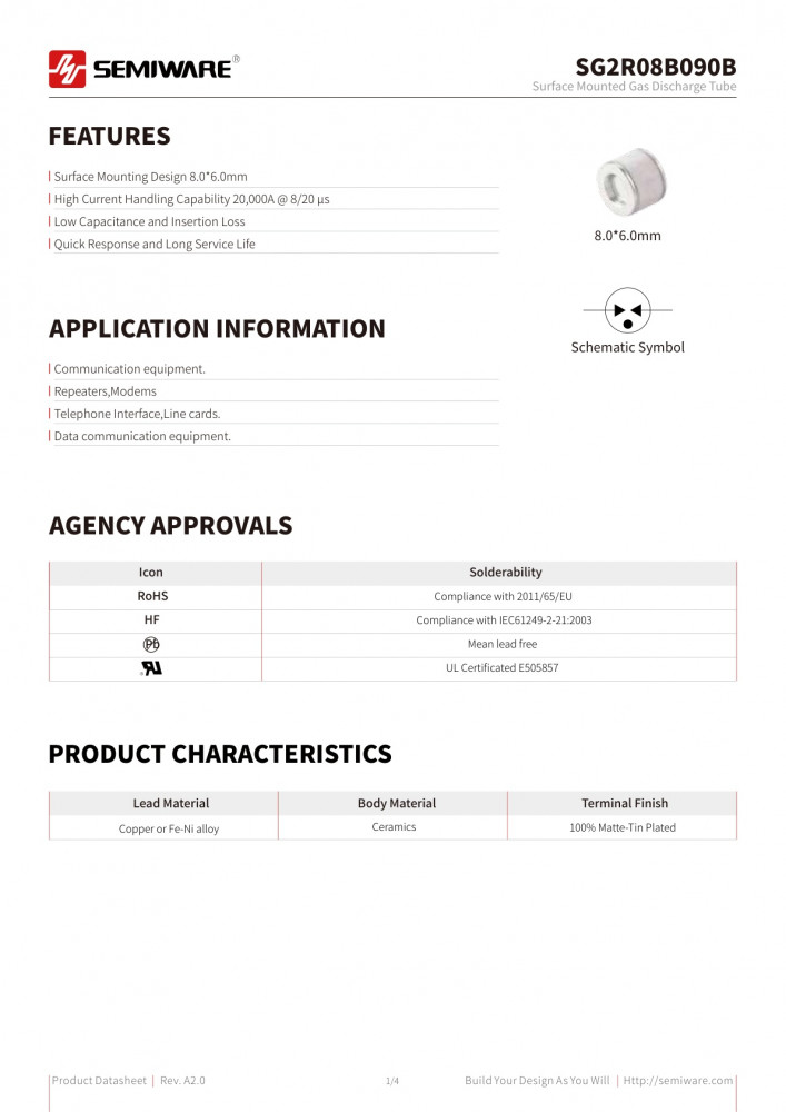 SG2R08B090B datasheet page 1