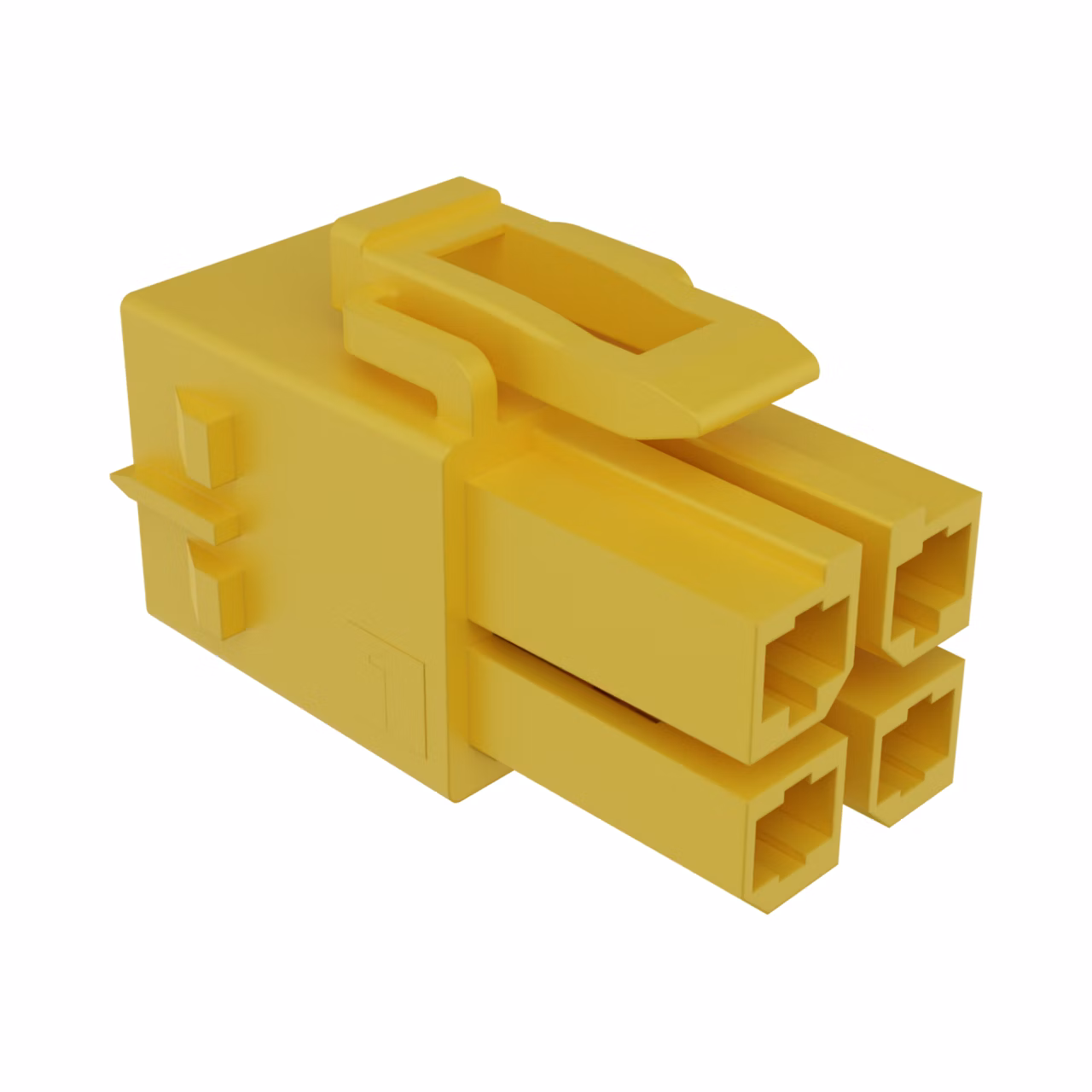 Mega-Fit ColorLock Tangless TPA-Capable Receptacle Housing, Dual Row, 4 Circuit, UL 94V-0, Glow-Wire Capable, Yellow for sale
