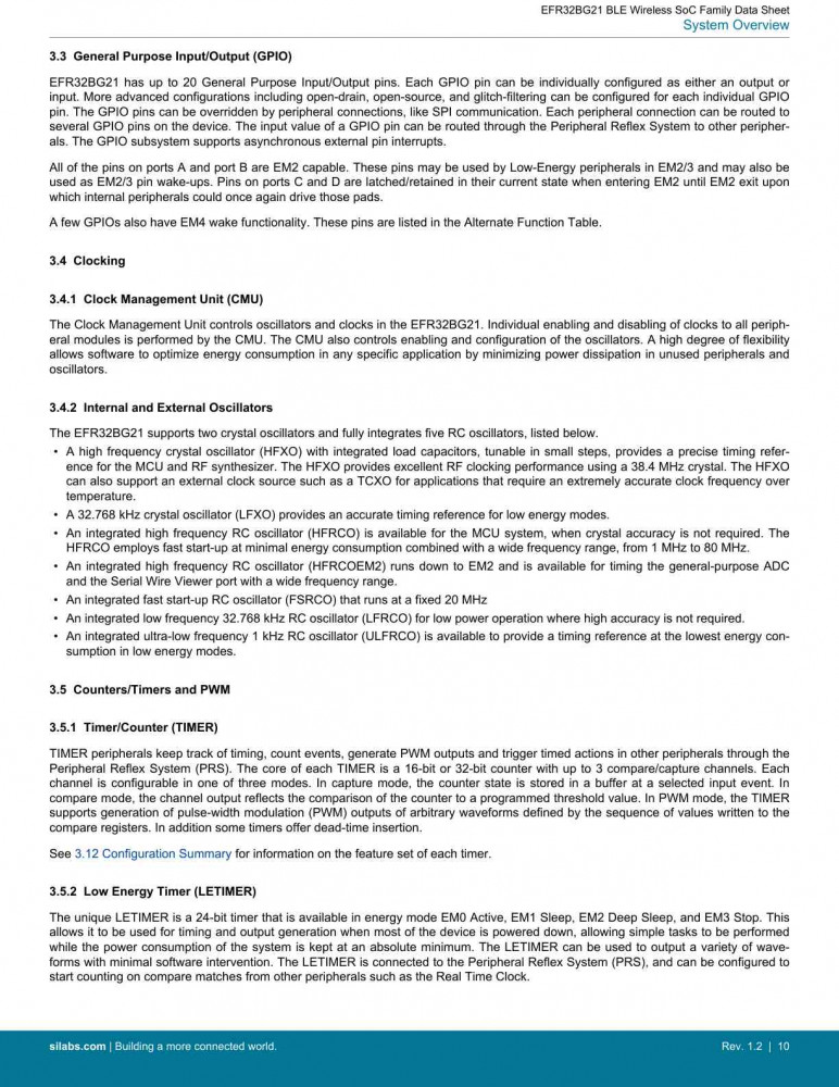 EFR32BG21 datasheet page 10