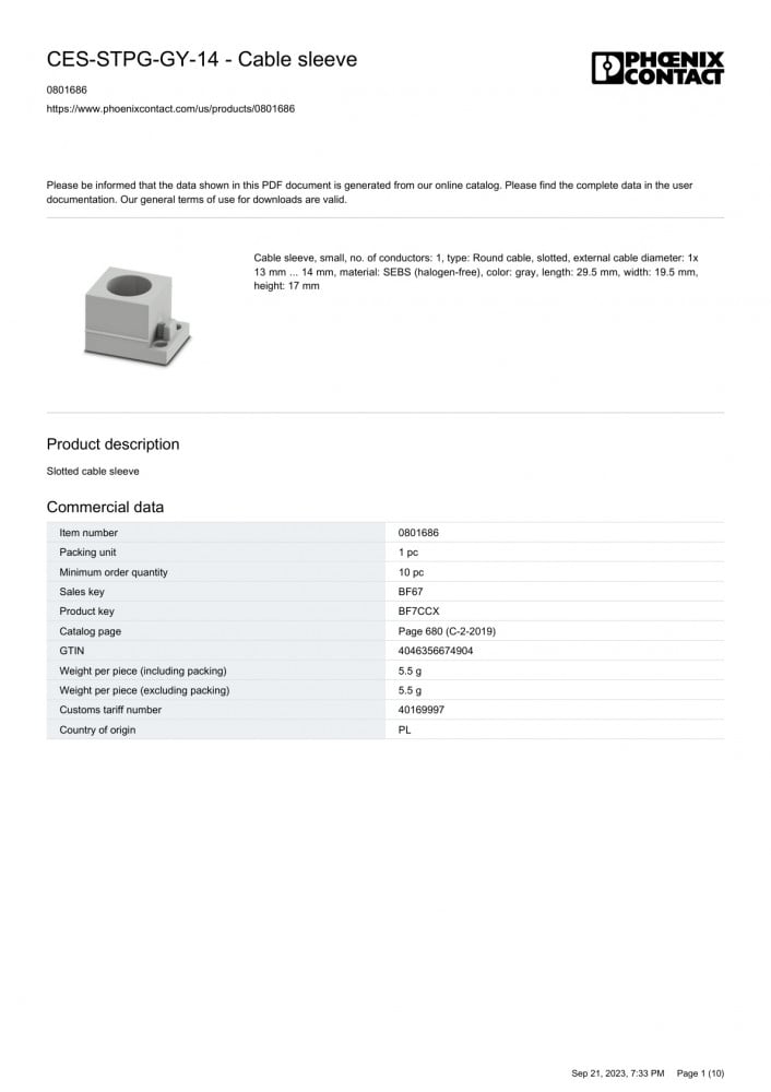 0801686 product documentation page 1