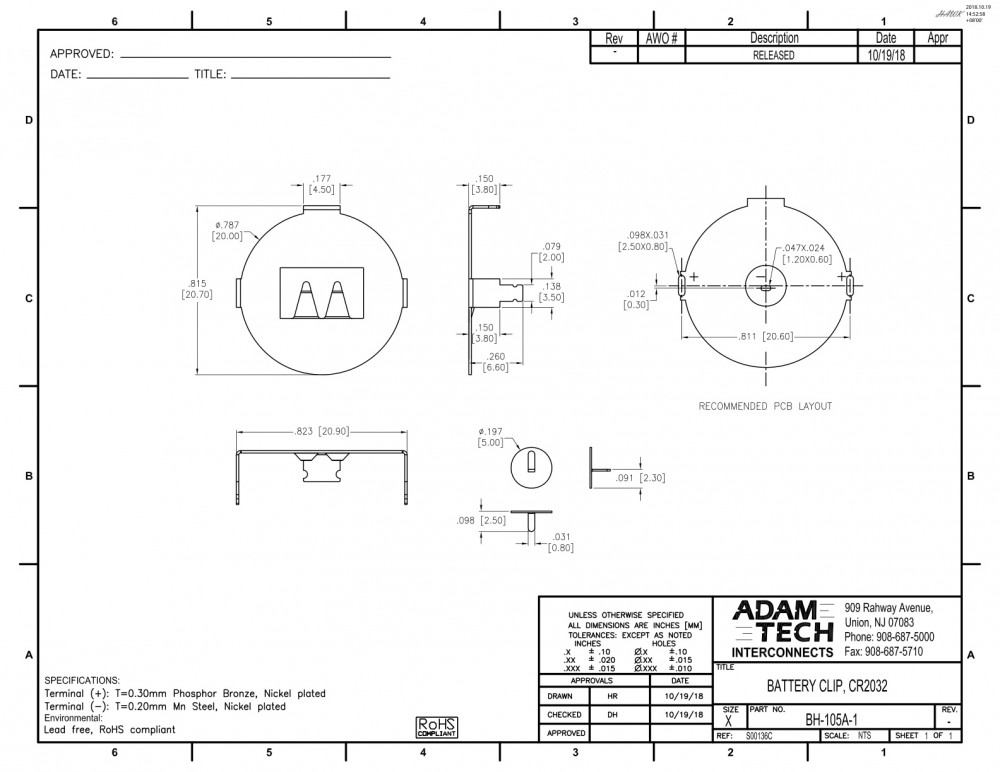 ADAM TECH BH-105A-1 technical document page