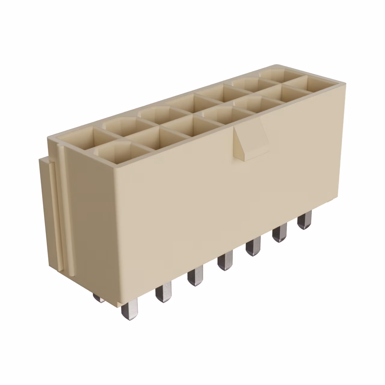 C-Grid Breakaway PCB Header, 2.54mm Pitch, Surface Mount, Dual Row, Vertical, 4 Circuits, Tin (Sn) Plating, 6.10mm Mating Pin Length, Tube