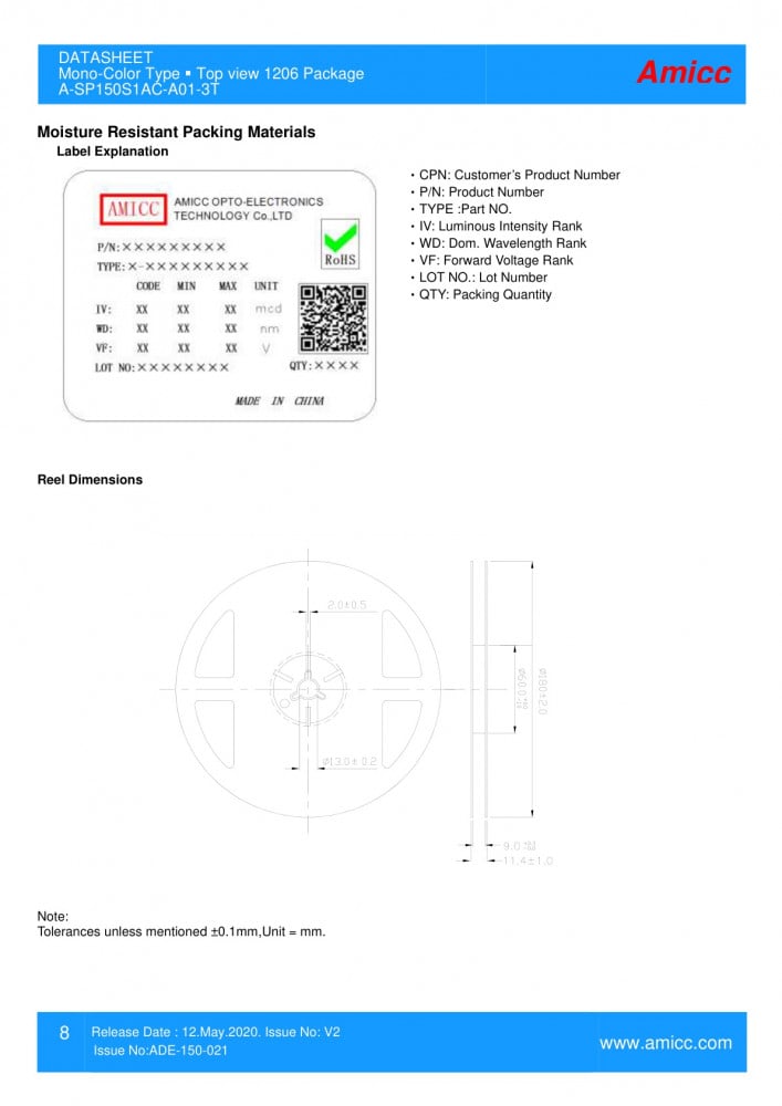 A-SP150S1AC-A01-3T datasheet page 8