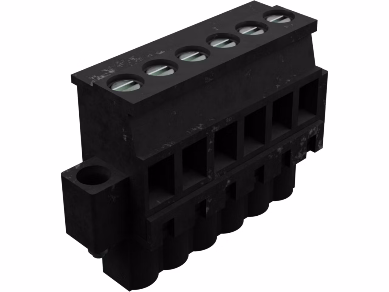 5.00mm Pitch Eurostyle Vertical Plug, with Retention Screws and Standard Imprinting, Rear Wire Entry, Black, 6 Circuits for sale