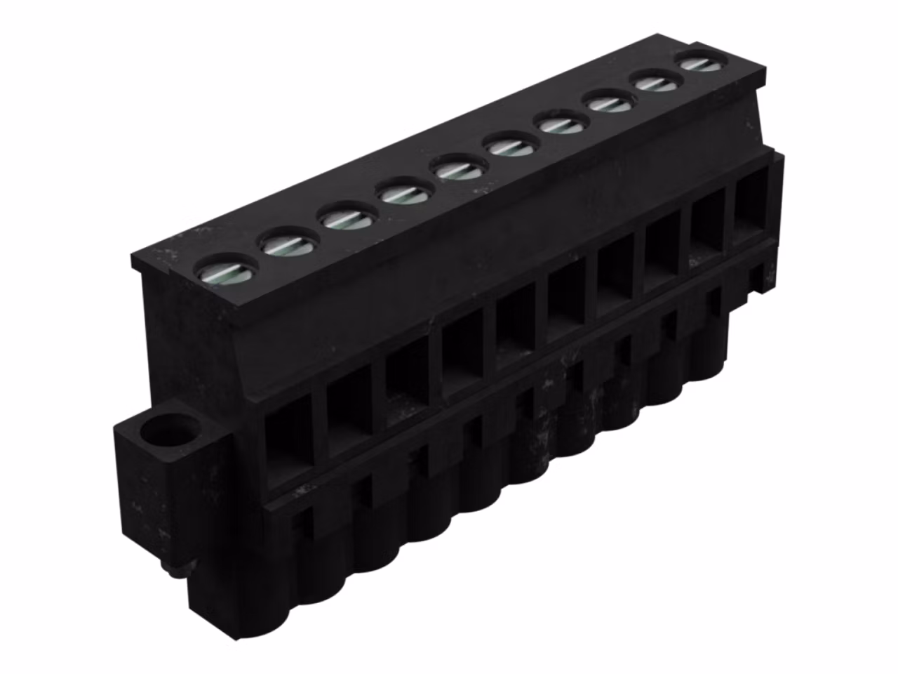 5.00mm Pitch Eurostyle Vertical Plug, with Retention Screws, Rear Wire Entry, Gold (Au) Plated, Black, 10 Circuits for sale