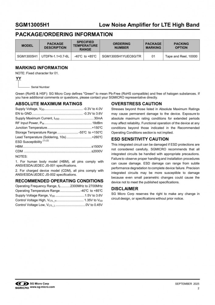 SGM13005H1 datasheet page 2