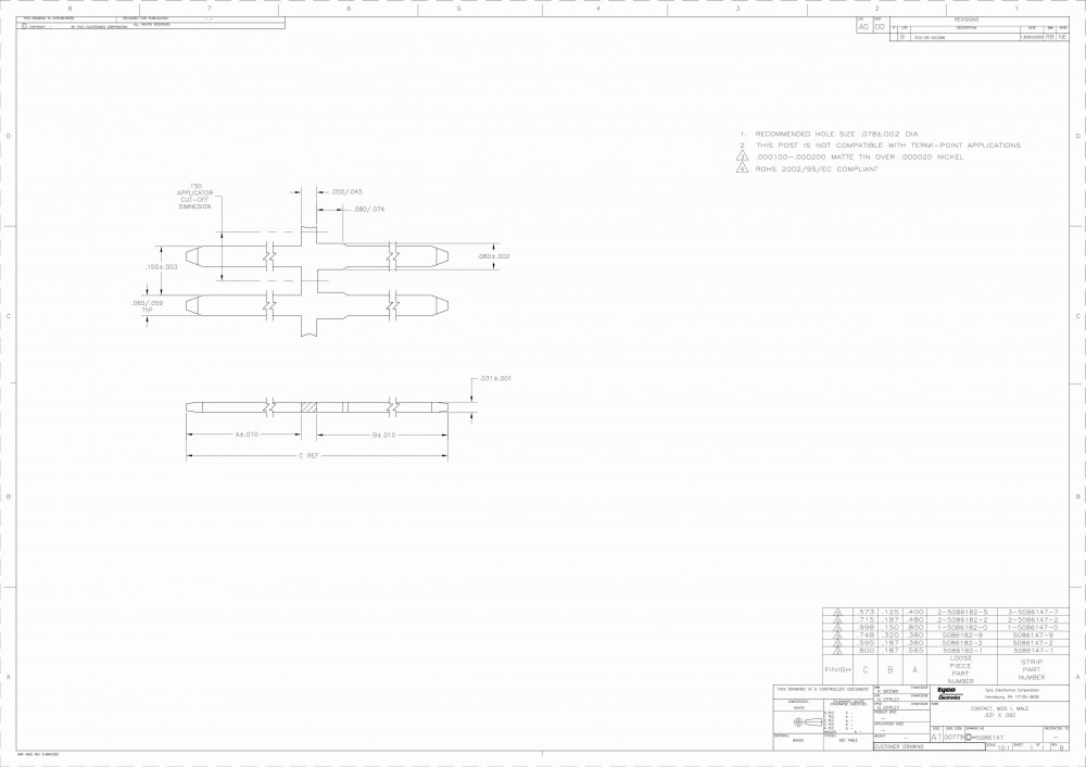 TE Connectivity 5086147-9 technical drawing